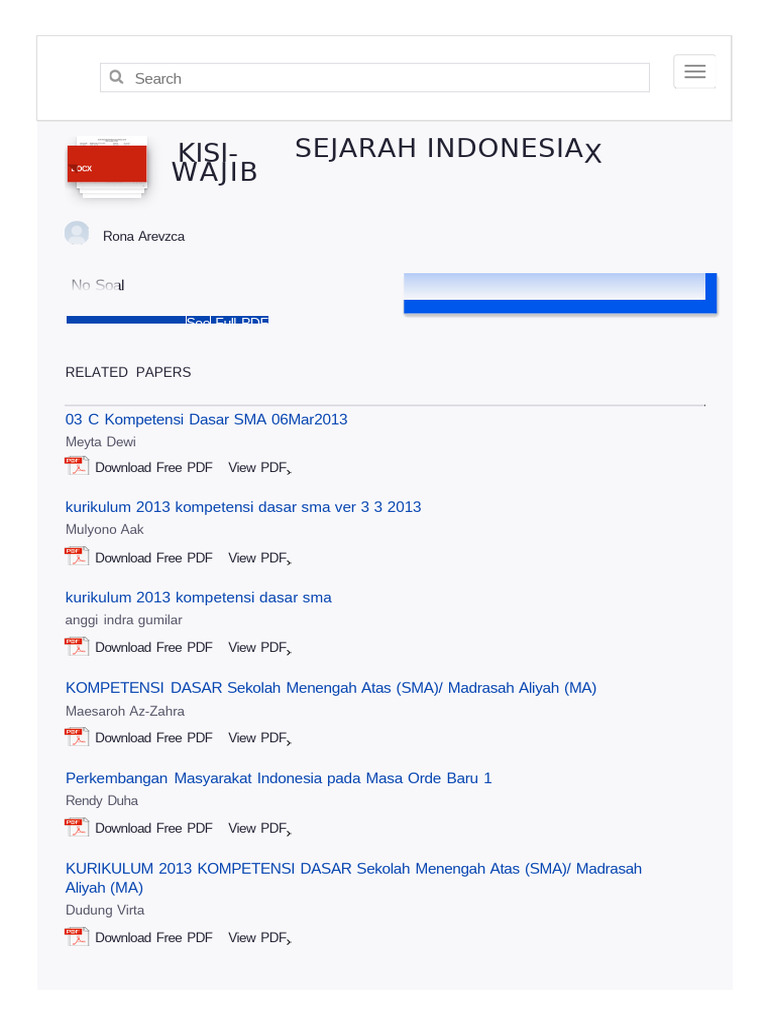 (DOC) KISI-KISI SEJARAH INDONESIA XII WAJIB - Rona Arevzca - Academia - Edu105827 | PDF