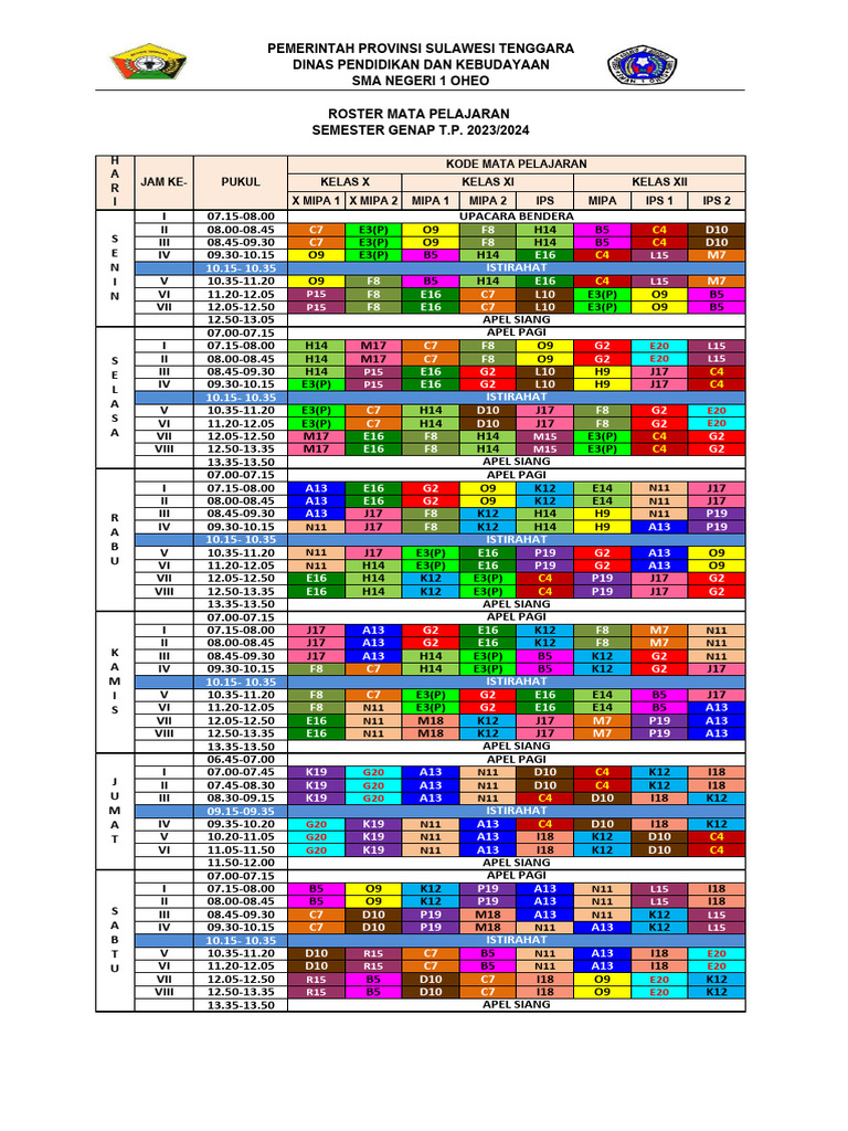 @jadwal Genap 2024 - Fix | PDF