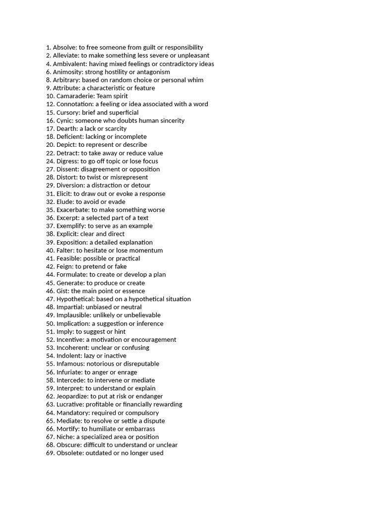 Vocabulary Words For Grade 9 | PDF | Psychology | Career & Growth