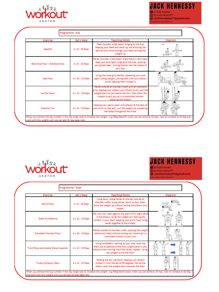Jack's Muscle Building Workout Plan | PDF