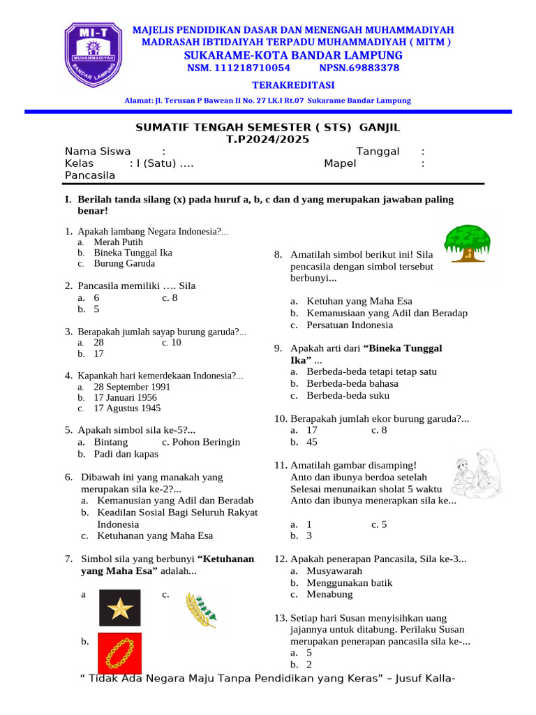 STS Kelas 1 Pancasila | PDF | Politics Of Indonesia | Travel