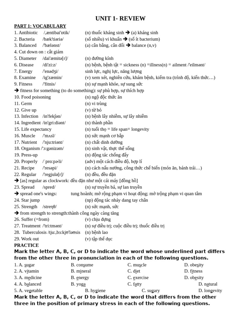 Unit 1 - Vocab | PDF