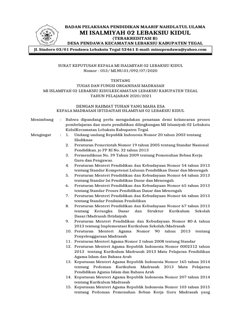 SK Pembagian Tugas 02-21 | PDF