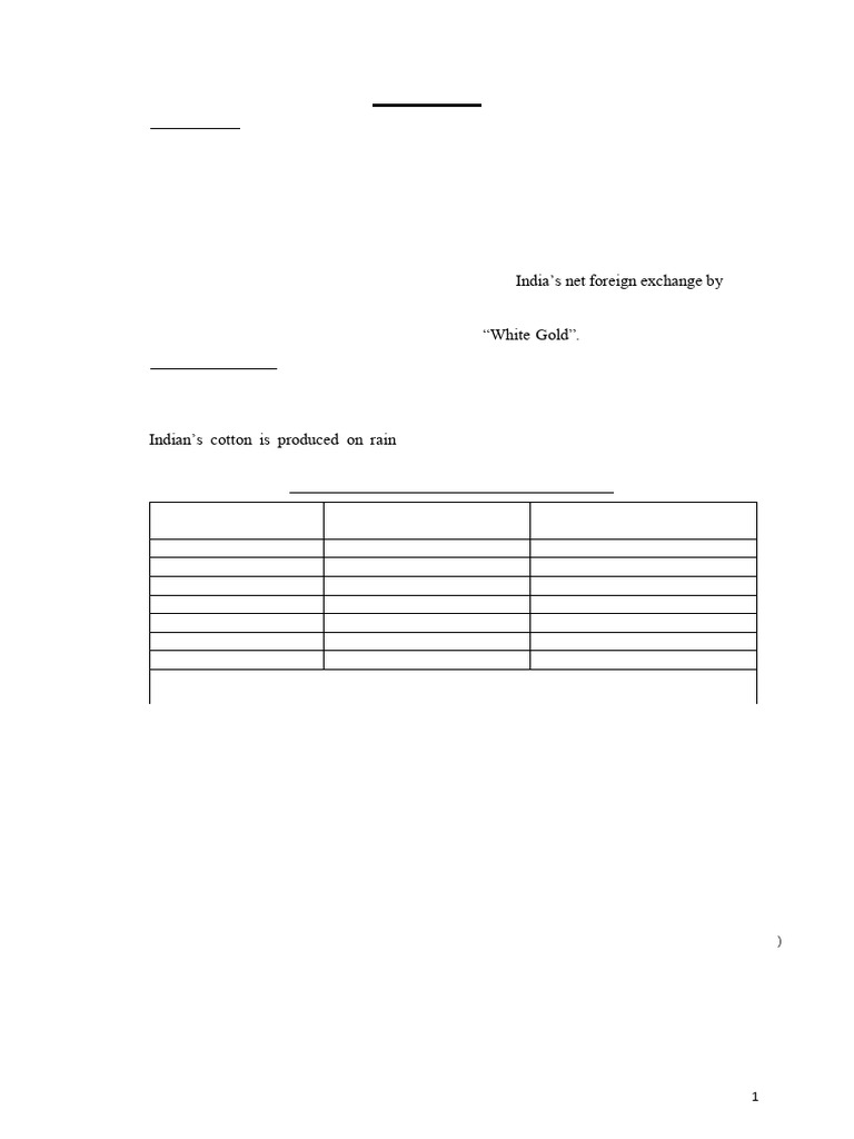 Note On Cotton Sector | PDF