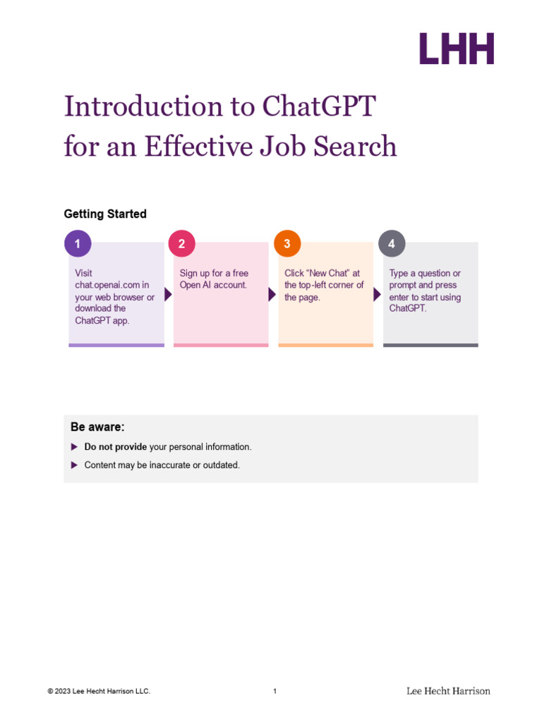 Intro_ChatGPT_for_an_Effective_Job_Search_Handout_EN_US | PDF
