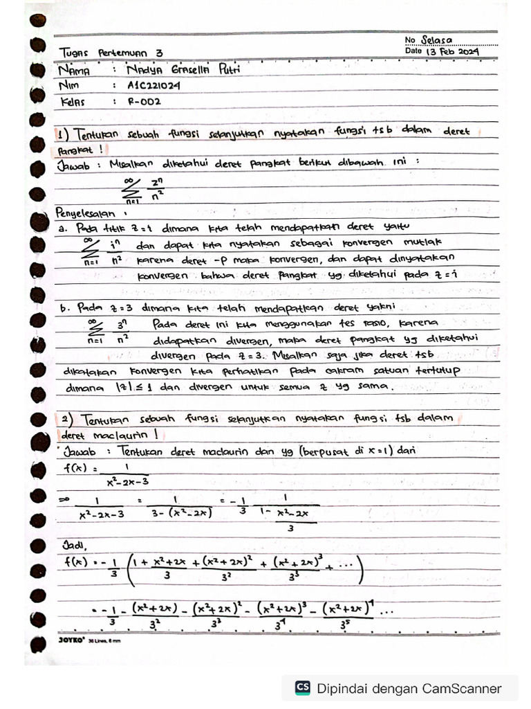 Nadya Grasella Putri - R003 - Tugas Pertemuan 3 MNA | PDF