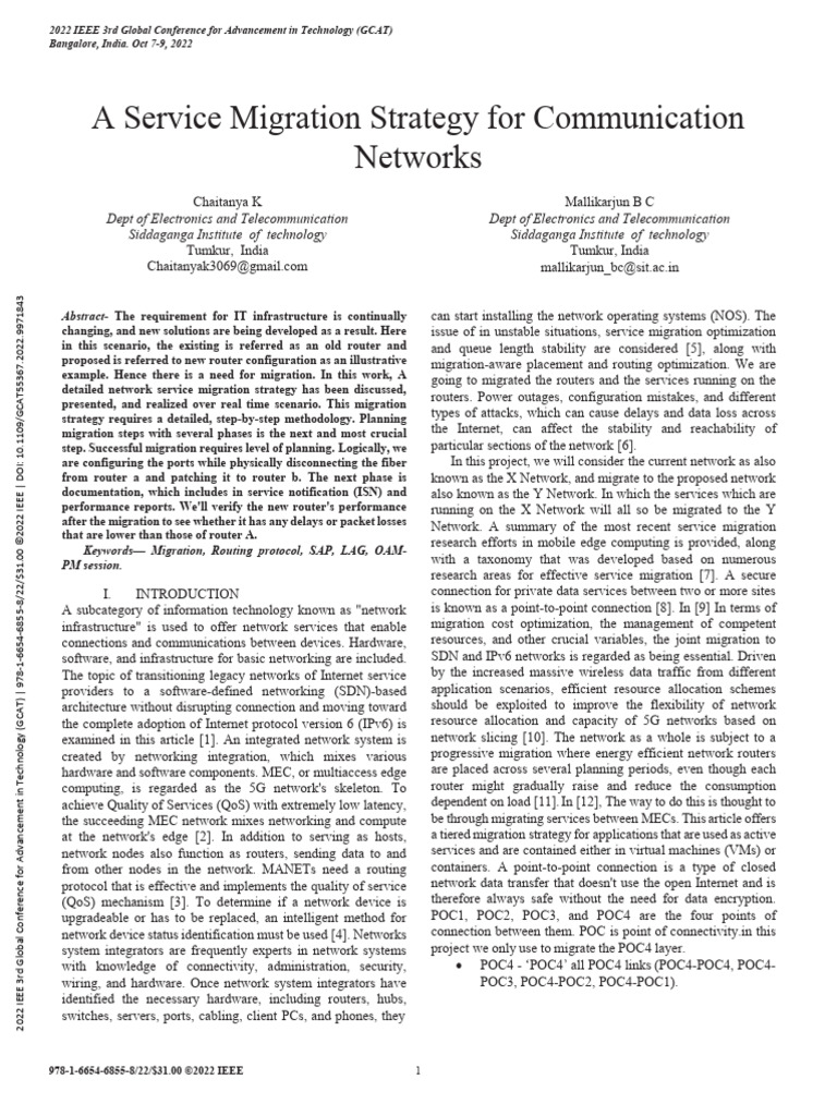 Network Service Migration Strategy | PDF | Computer Network | Routing