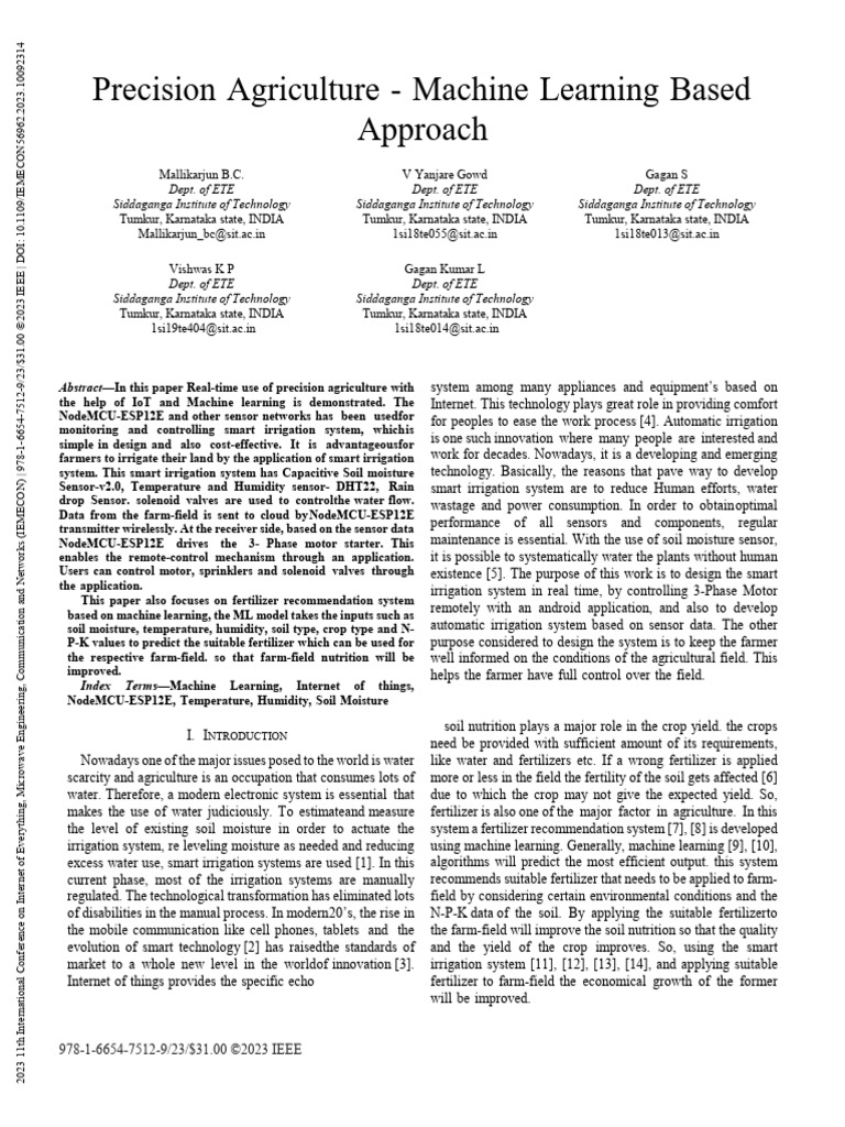 Precision_Agriculture-Machine_Learning_Based_Approach | PDF