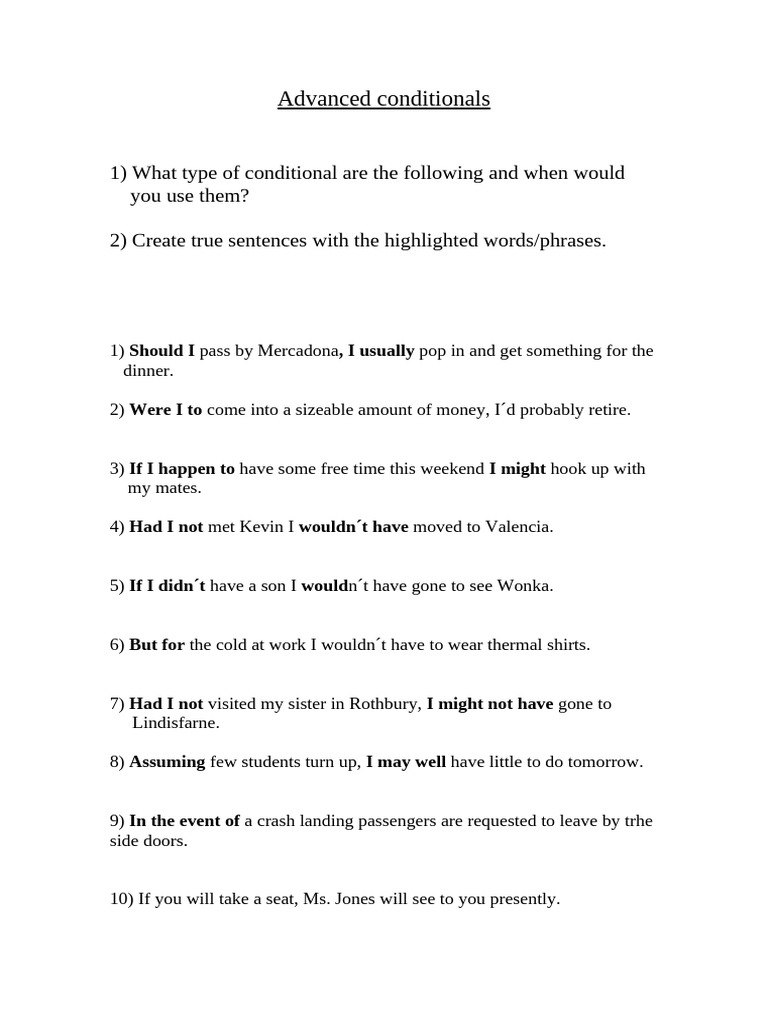 Conditionals Advanced | PDF