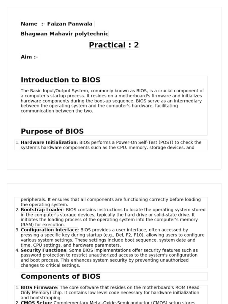 Introduction to BIOS div-8(B2) | PDF
