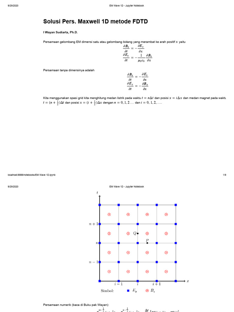 EM Wave 1D - Jupyter Notebook | PDF