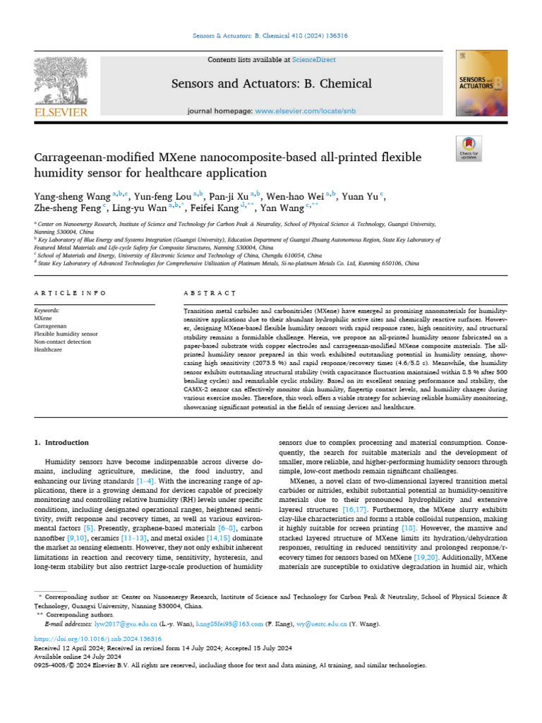 Carrageenan-Modified MXene Nanocomposite-Based All-Printed Flexible ...