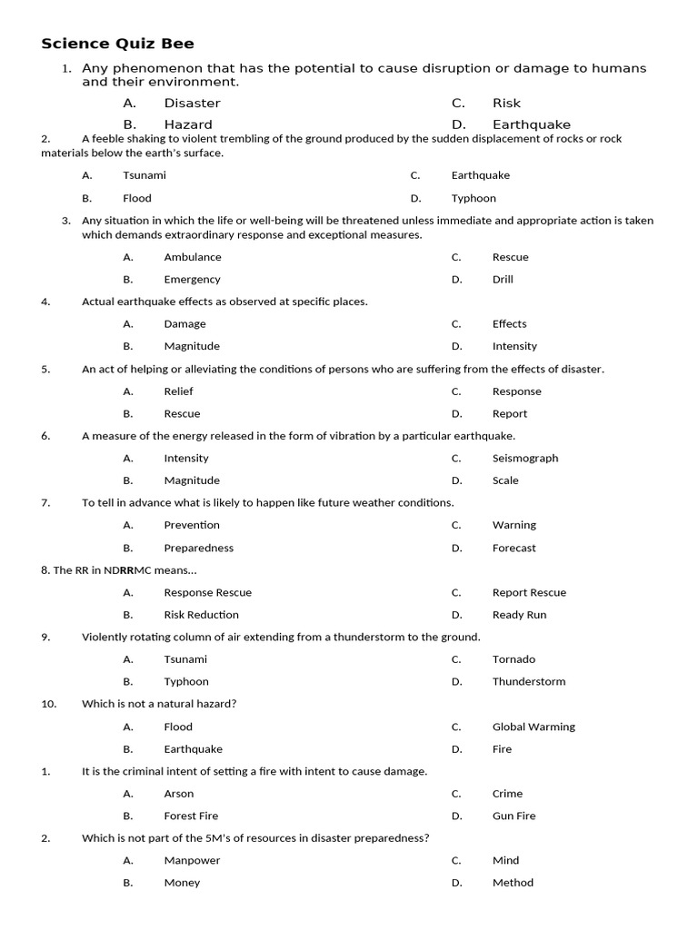 science quiz bee | PDF