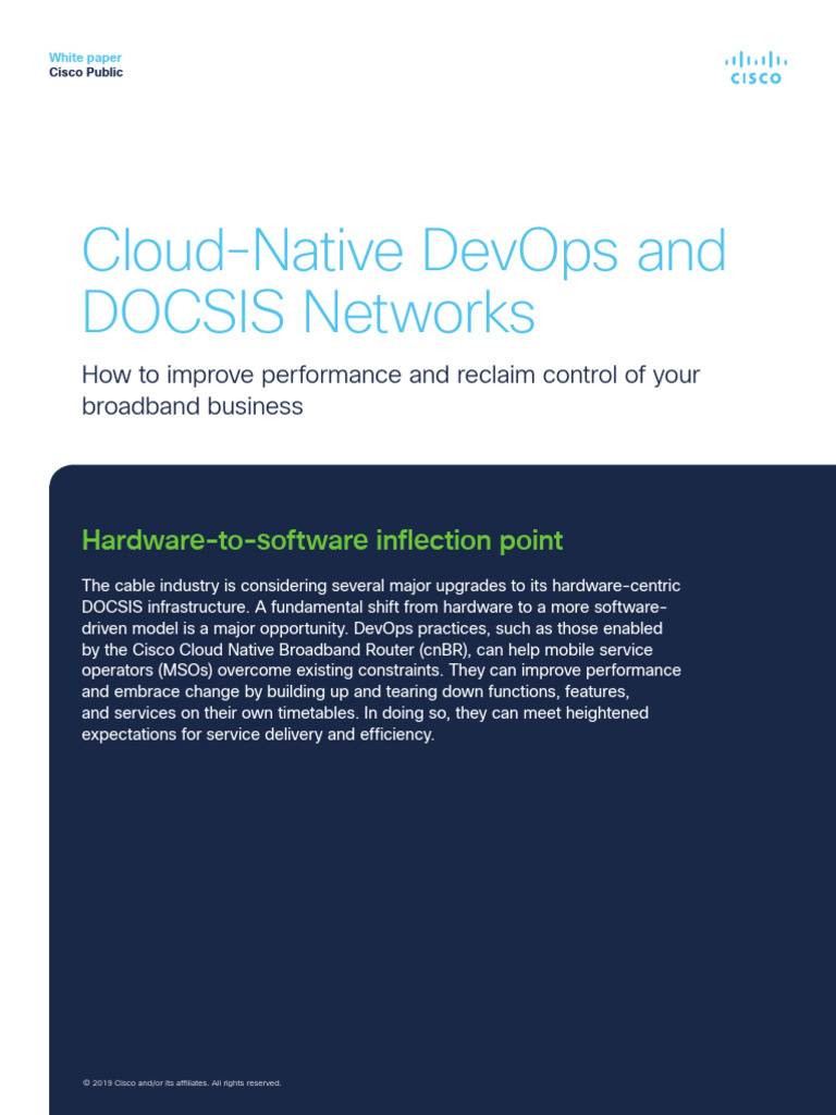 Cloud Native Devops Docsis Networks | PDF