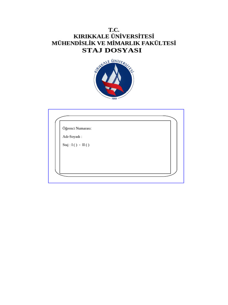 MMF Staj Dosyasi Ornegi | PDF