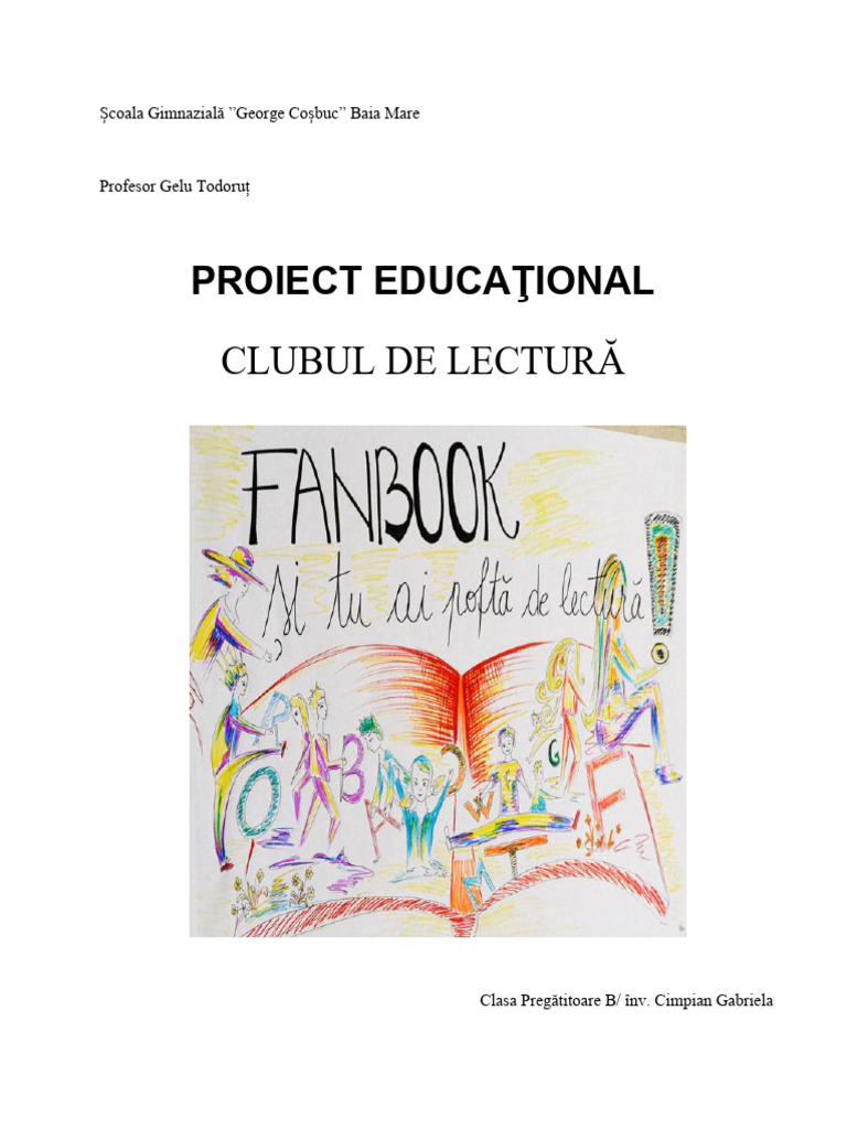 Proiect Educational Clubuldelectura | PDF