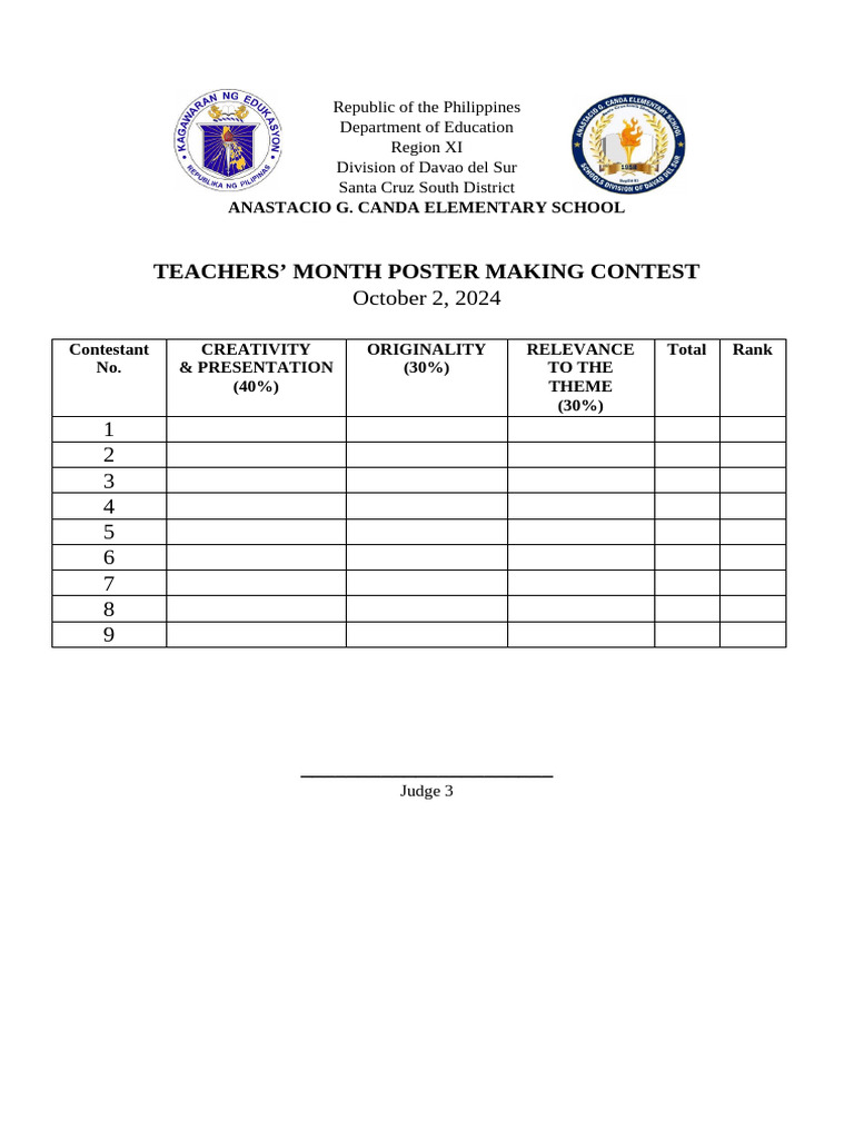Poster Making Contest Judge Paper | PDF