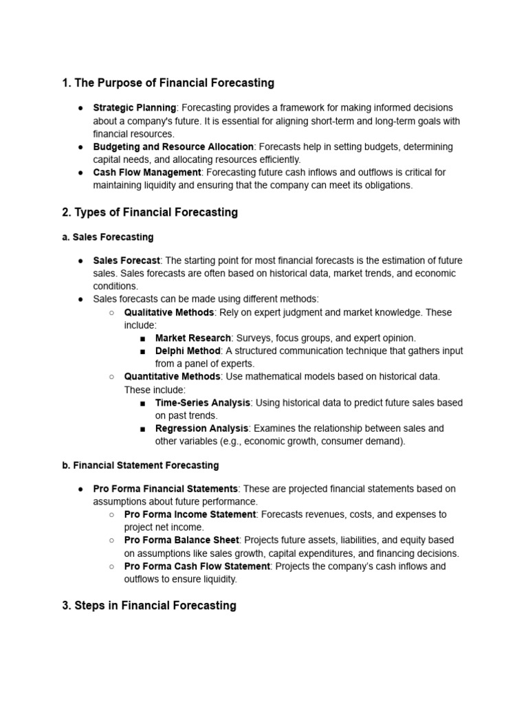 Financial Forecasting | PDF