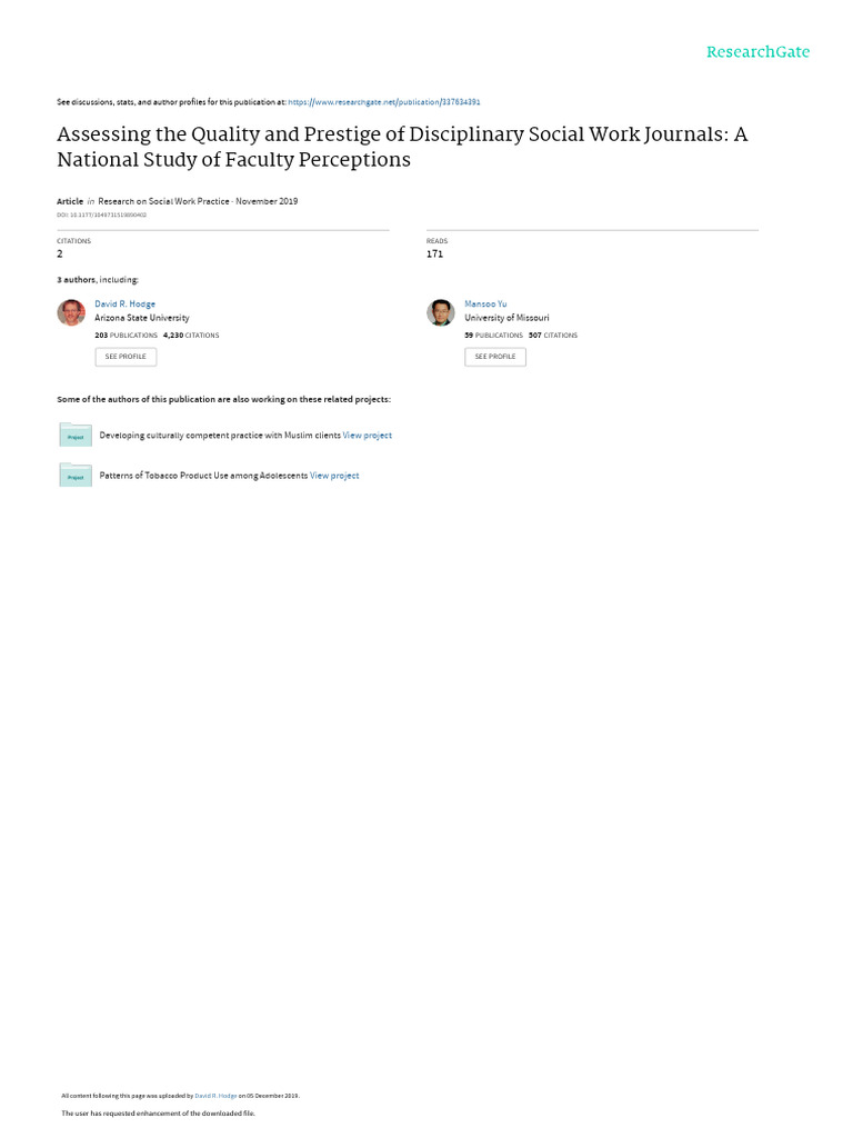 Social Work Journal Prestige | PDF