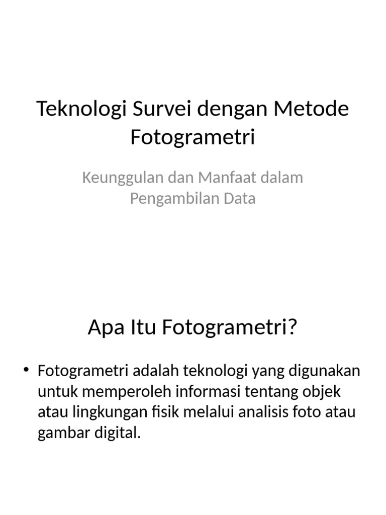 Teknologi Survei Fotogrametri | PDF
