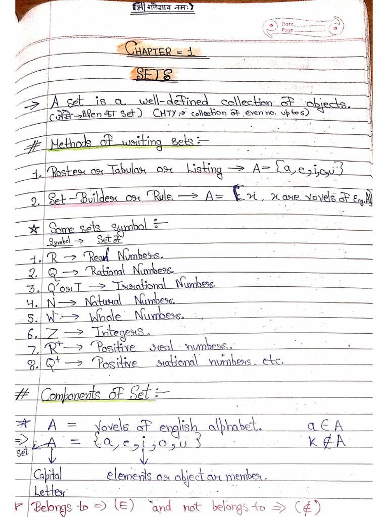 Maths Ch=1 (Class 11th) | PDF