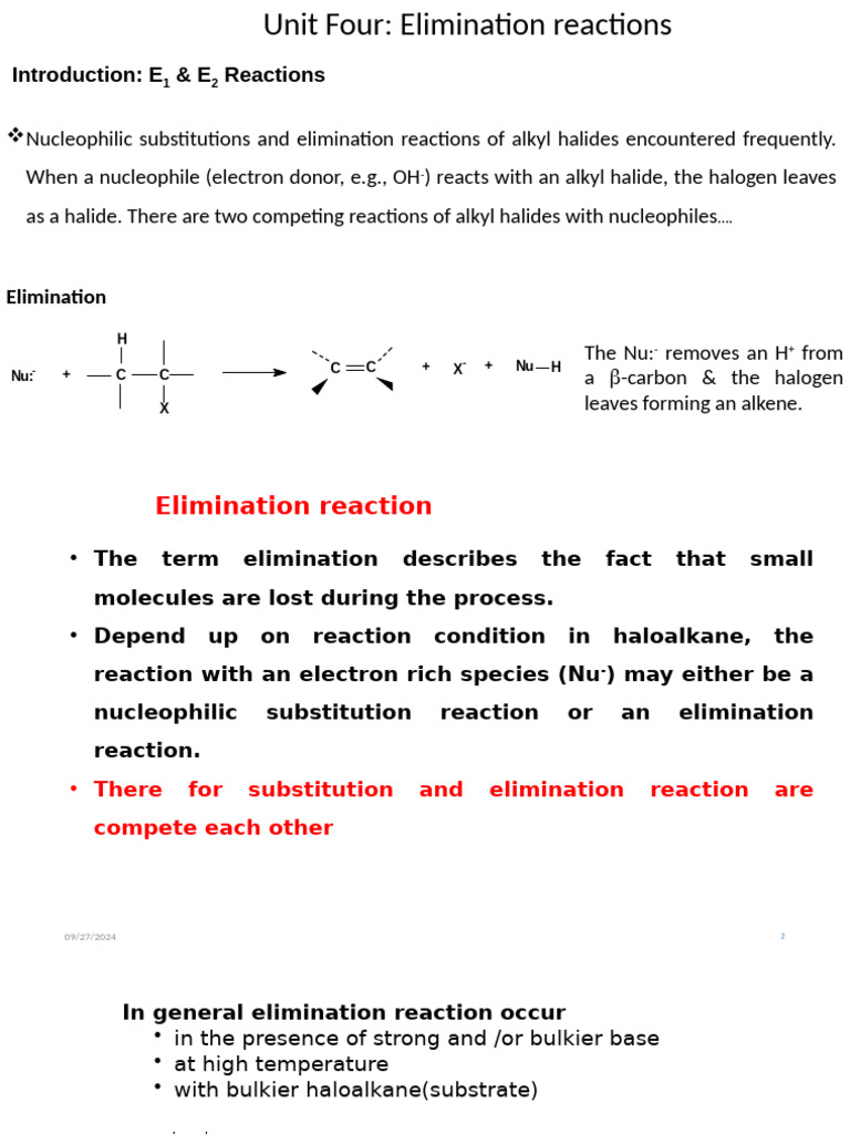 Unit 4 Elimination Reaction | PDF