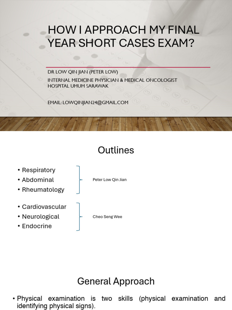 Approach Short Case Exam | PDF