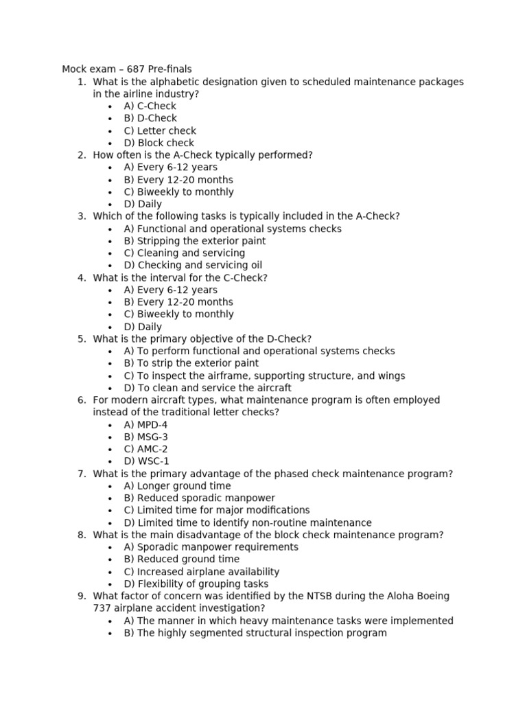 687 Prefinals Mock Exams | PDF