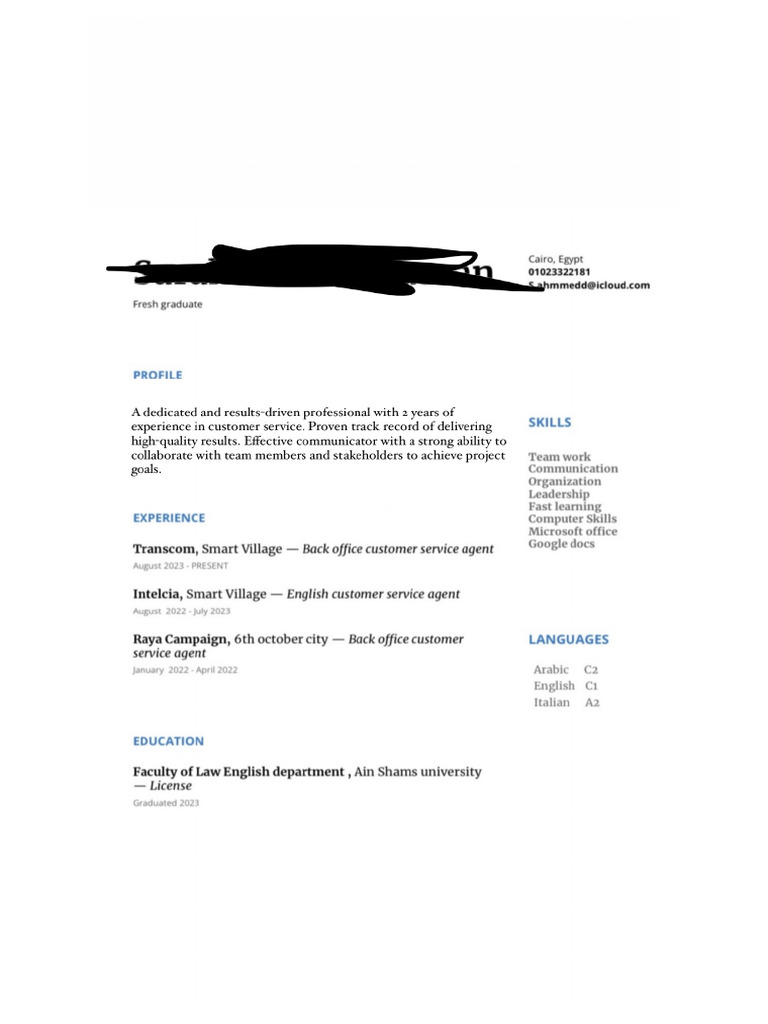 Sarah's CV 2 | PDF
