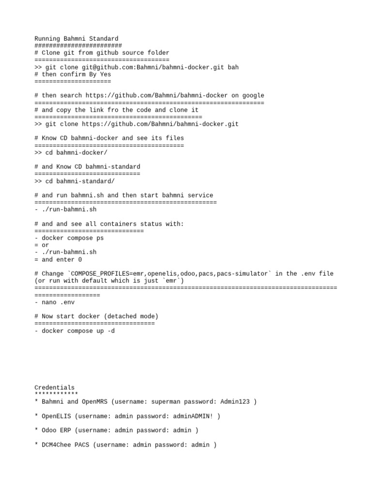 Running Bahmni Standard | PDF