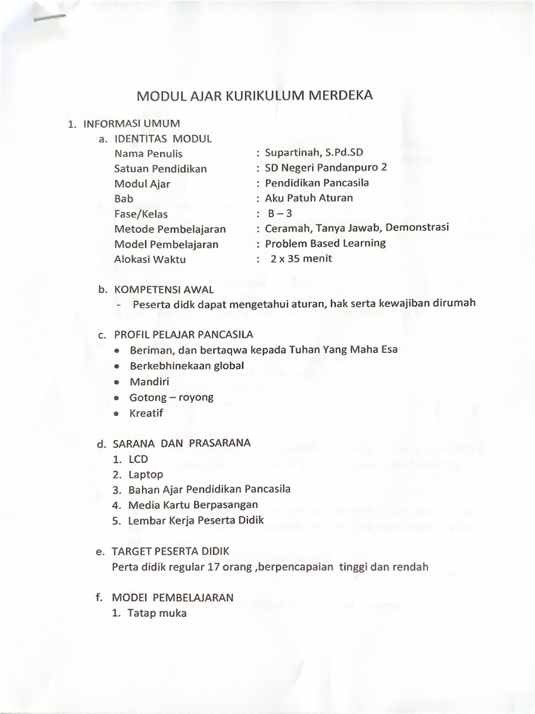 MODUL AJAR KURIKULUM MERDEKA - Compressed | PDF