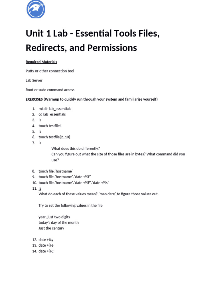 Unit1_ProLUG_Lab_Essentials | PDF
