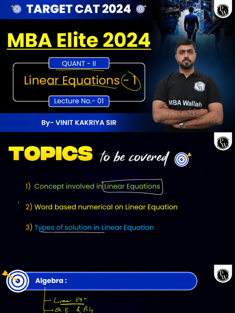 660acbf447f37a0018dfd279 - ## - Algebra 01 Class Notes MBA Elite 2024 | PDF