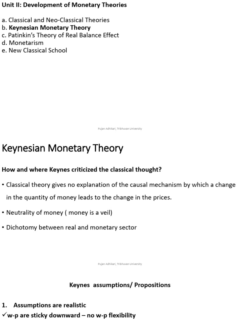 Keynesian Monetary Theory | PDF | Keynesian Economics | Career & Growth