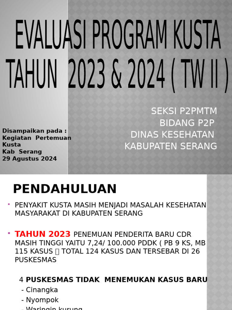 Evaluasi kusta 2024 | PDF