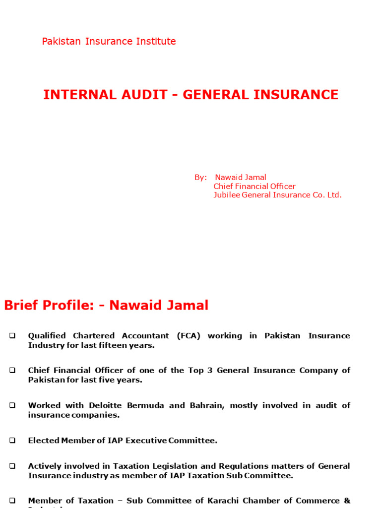 Presentation by Mr. Nawaid Jamal CFO Jubilee General Insurance | PDF