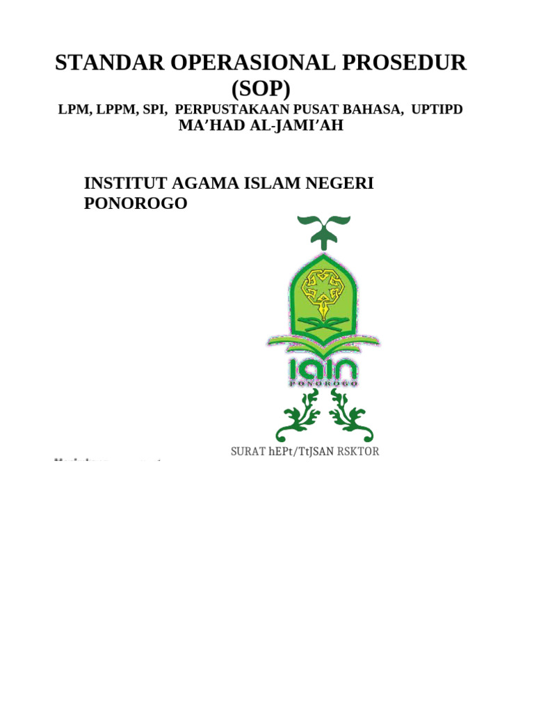 Sop Unit - 2017 | PDF