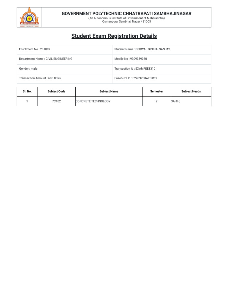 Cot Exam Fee | PDF