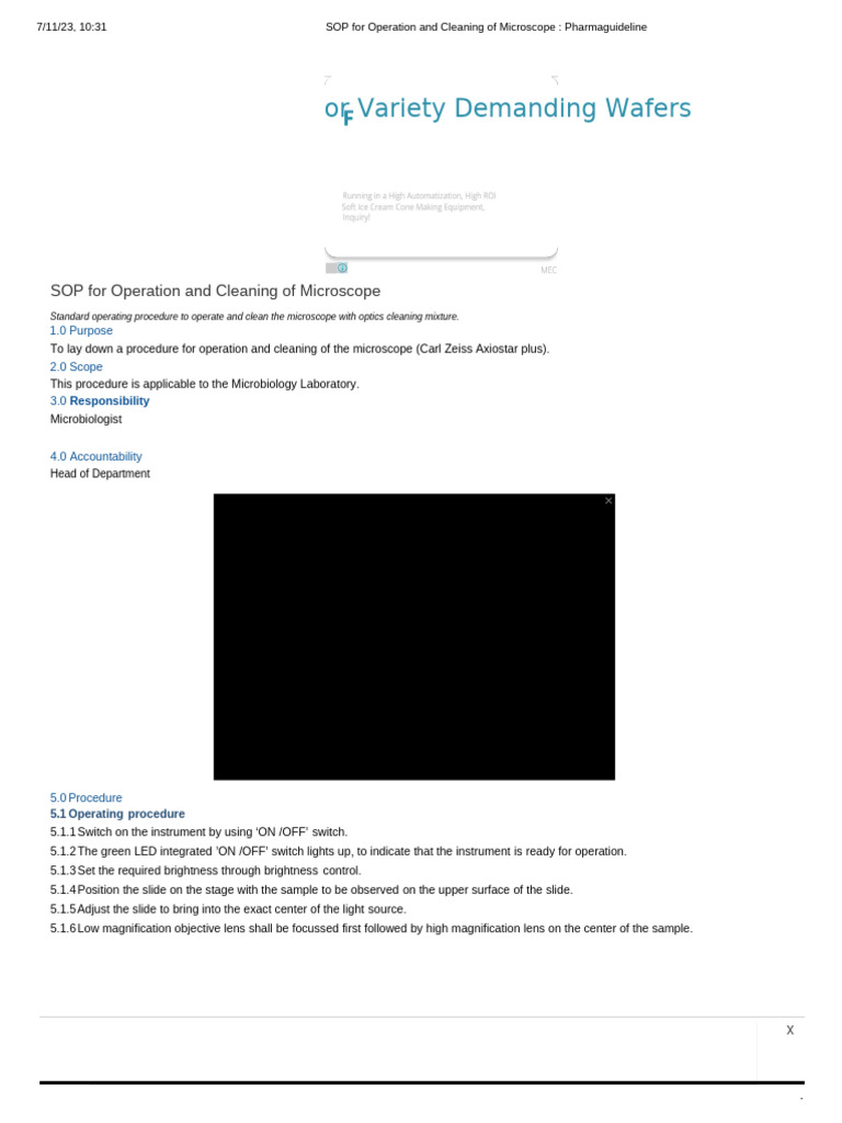 MicroScope SOP | PDF