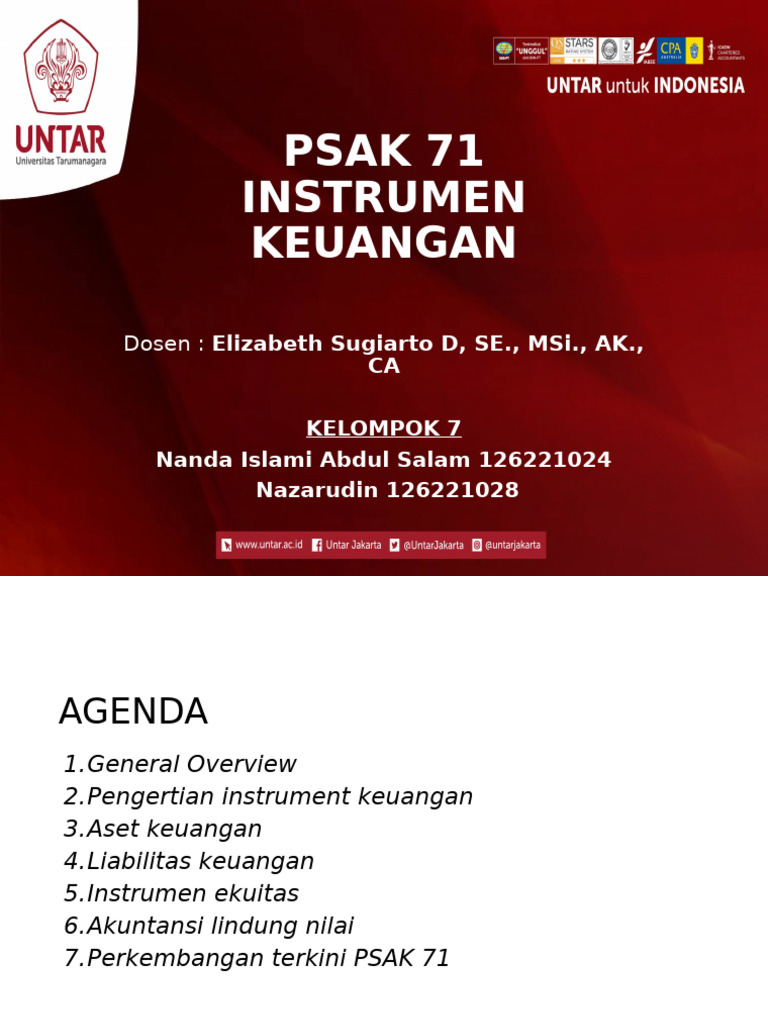 TUGAS KELOMPOK 7 - PSAK 71 Instrumen Keuangan | PDF