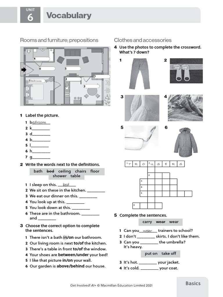 GI A1PLUS U6 Vocabulary Basics | PDF