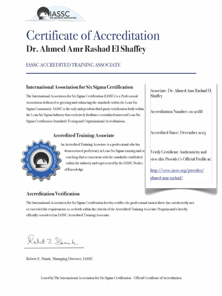IASSC - Accredited Training Associate - Lean Six Sigma | PDF