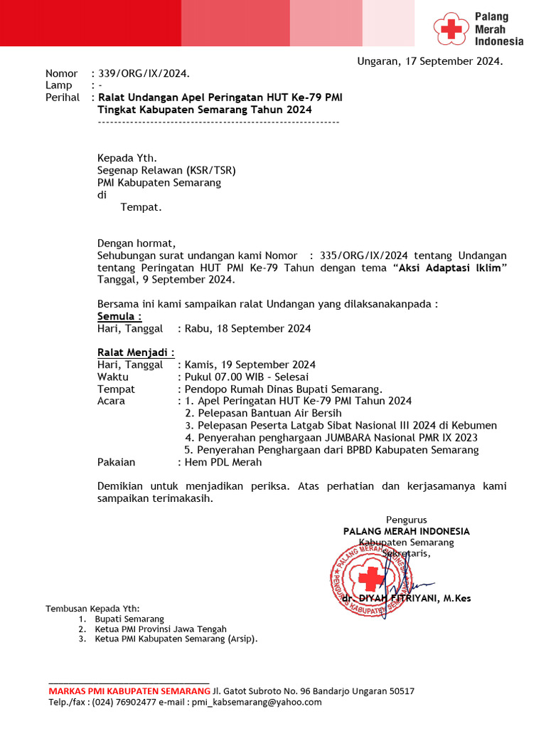 Undangan RLW - HUTKe 79 PMI 2024-1 | PDF