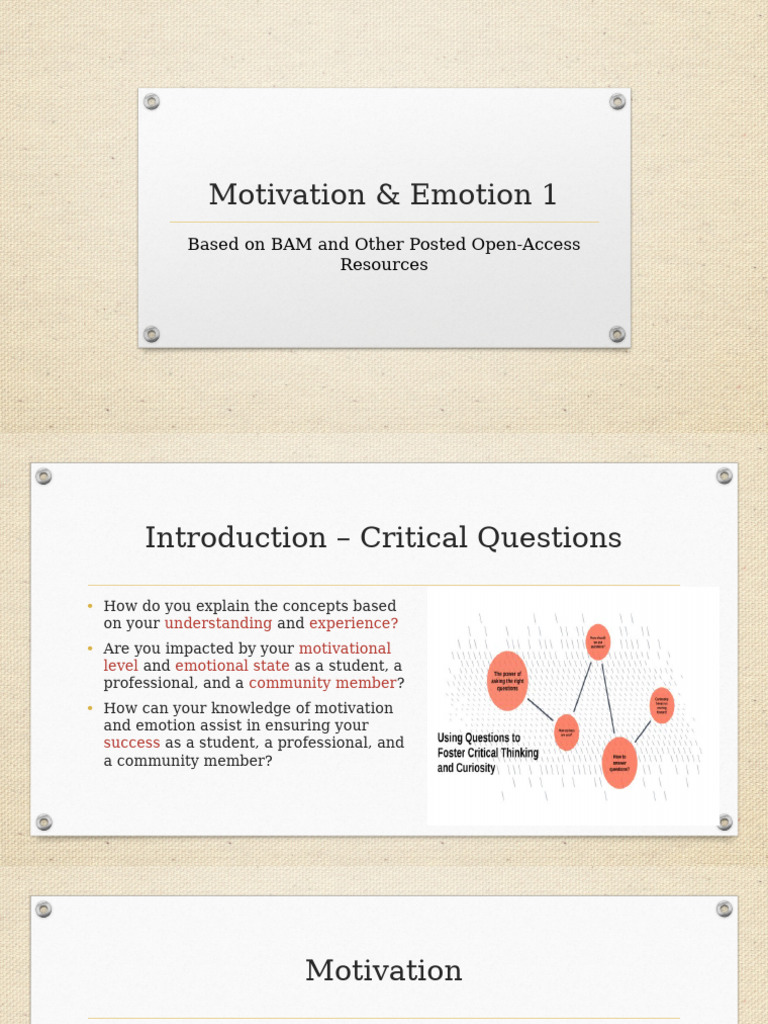 Motivation & Emotion | PDF