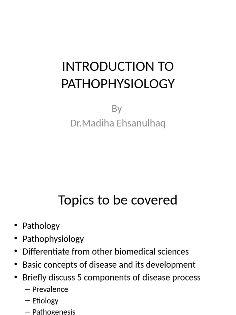 Introduction To Pathophysiology 2 | PDF