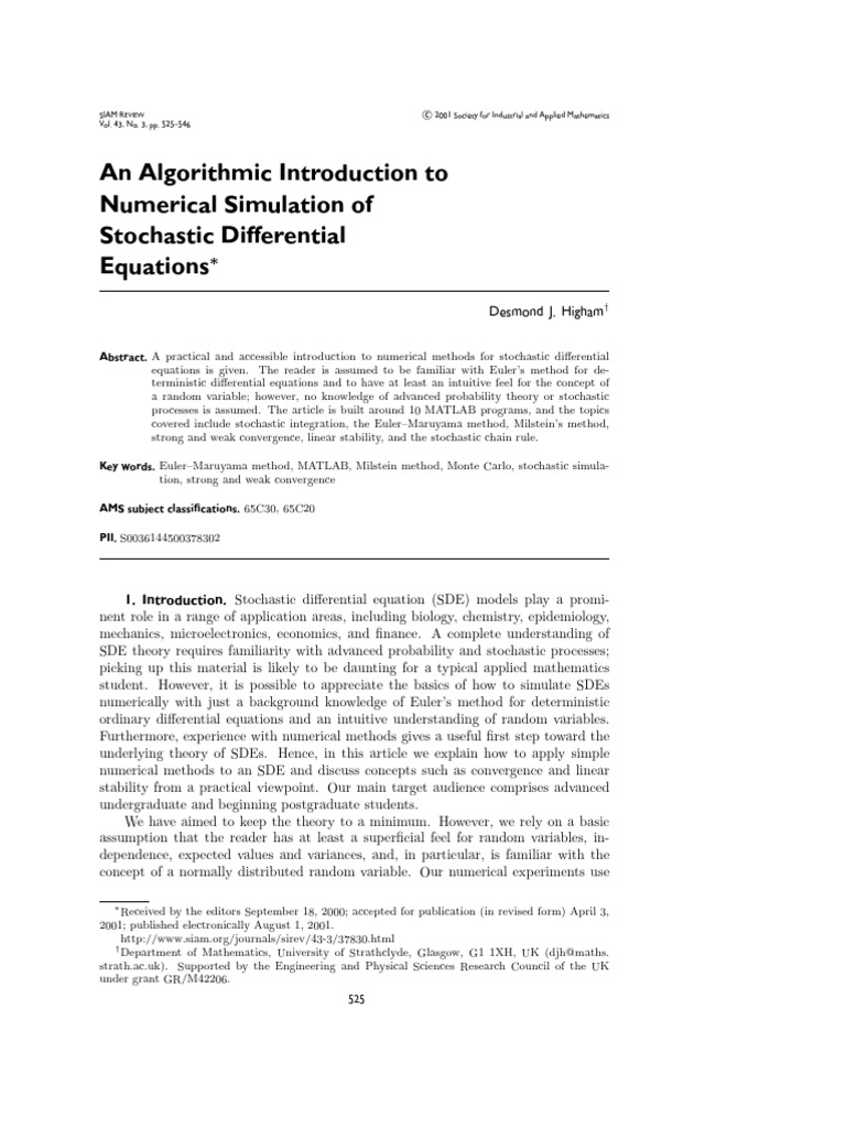 SIAM Review 2001 Higham | PDF