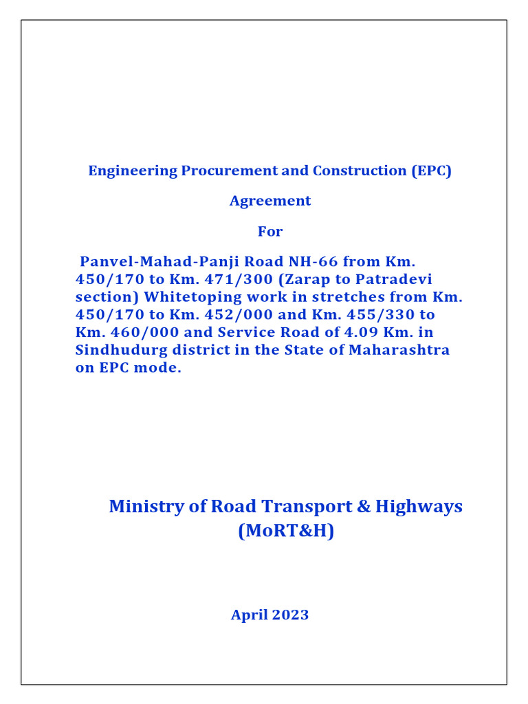 Standard EPC Agreement - White Topping Check | PDF