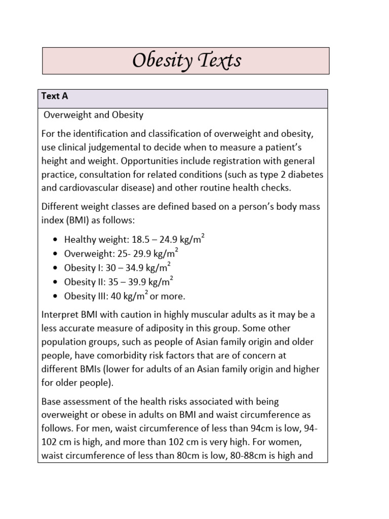 Obesity Text 1 New | PDF