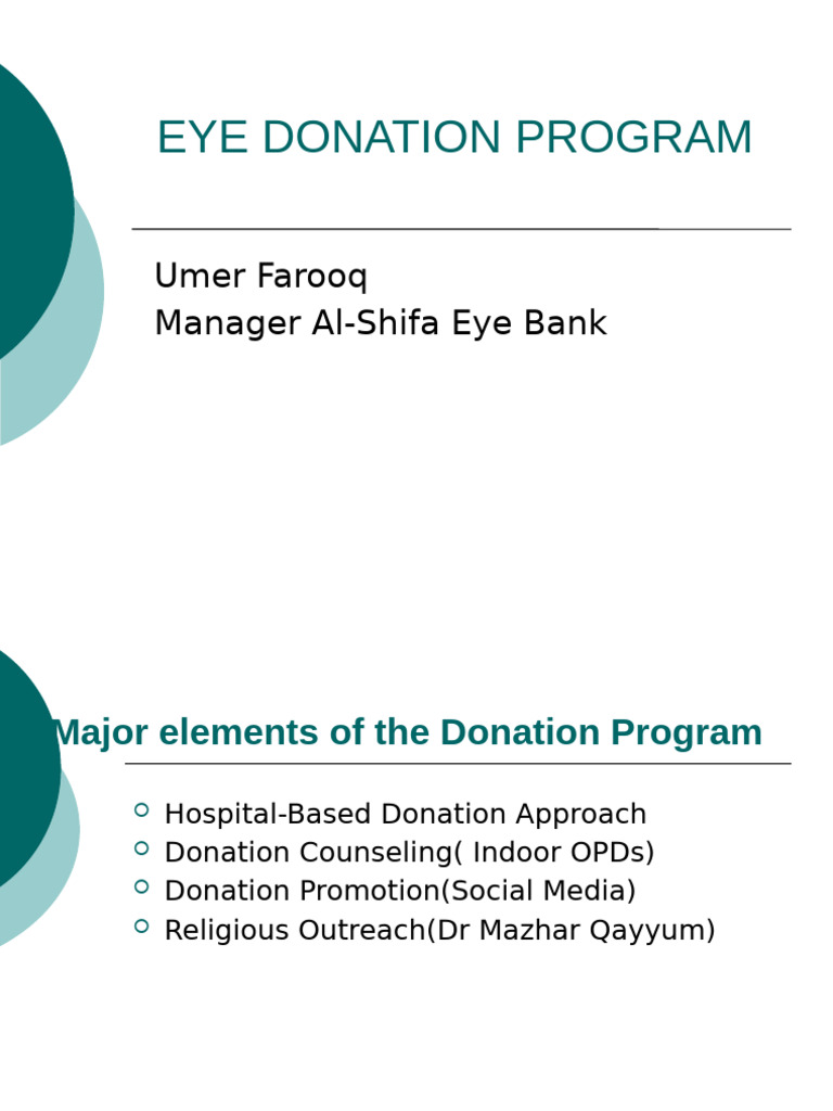 Eye Donation Program Overview | PDF | Social Science