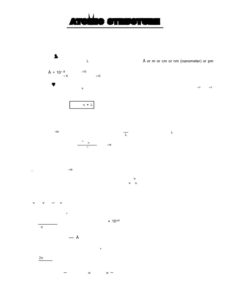 Atomic Structure Topicwise Questions CMM | PDF